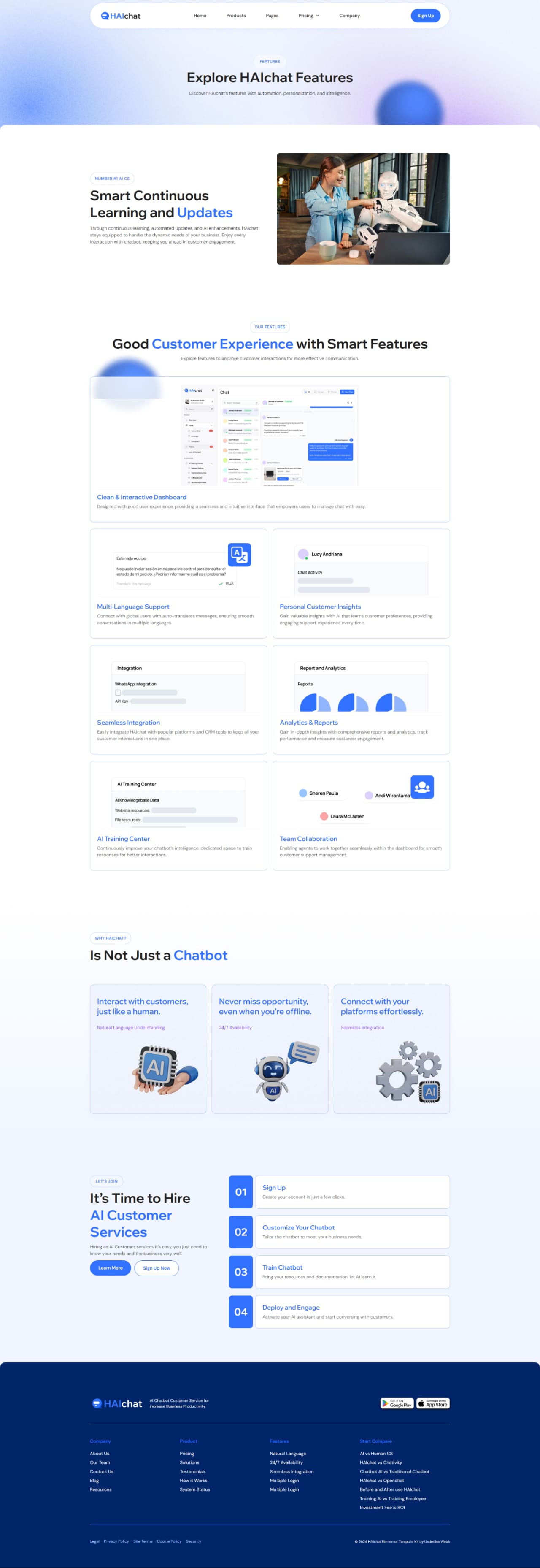 HAIchat - AI Chatbot Service Elementor Pro Template Kit by uwebb | ThemeForest